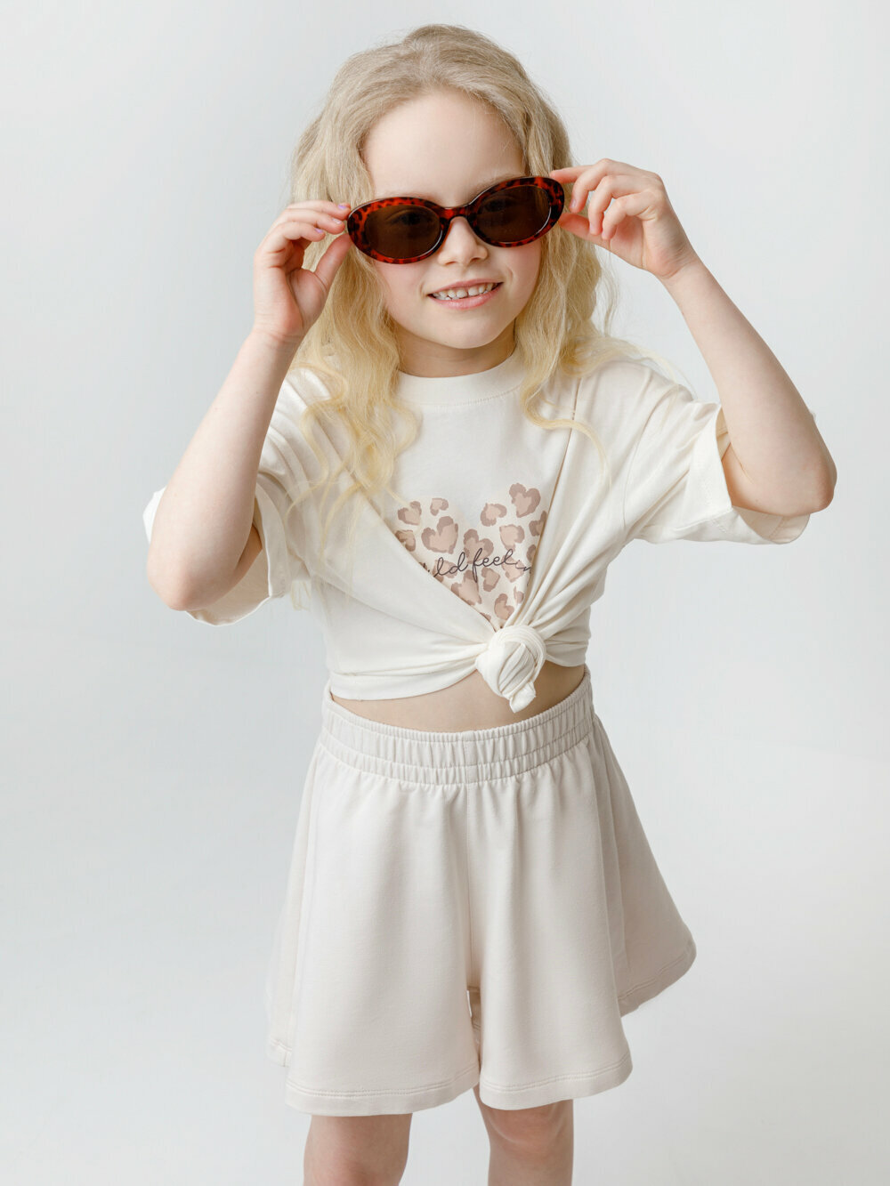 Шорты из хлопкового трикотажа для девочки