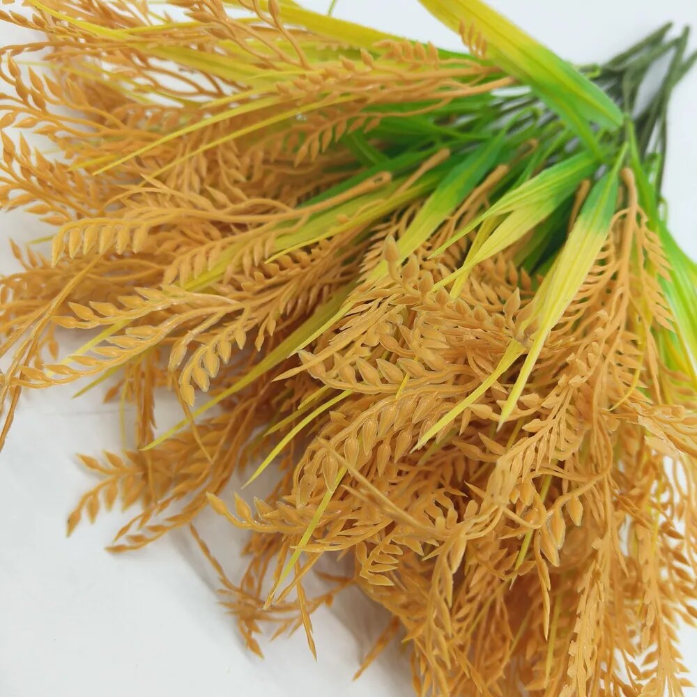 Искусственные колосья пшеницы, зеленые растения, декоративный реквизит