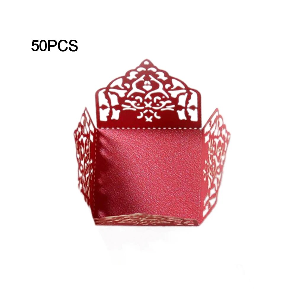 Бумажные коробочки для конфет 50 шт. Розовый, Red