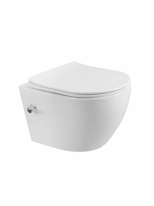 Унитаз подвесной BelBagno Marino BB7026CH-TOR-BS/SC белый, с функцией биде и смесителем, безободковый, с крышкой микролифт, слив-торнадо