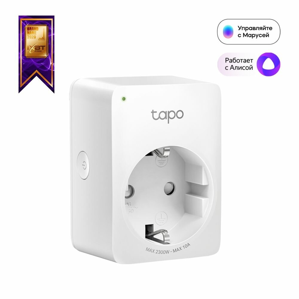 Умная розетка TP-Link Tapo P100 с голосовым управлением