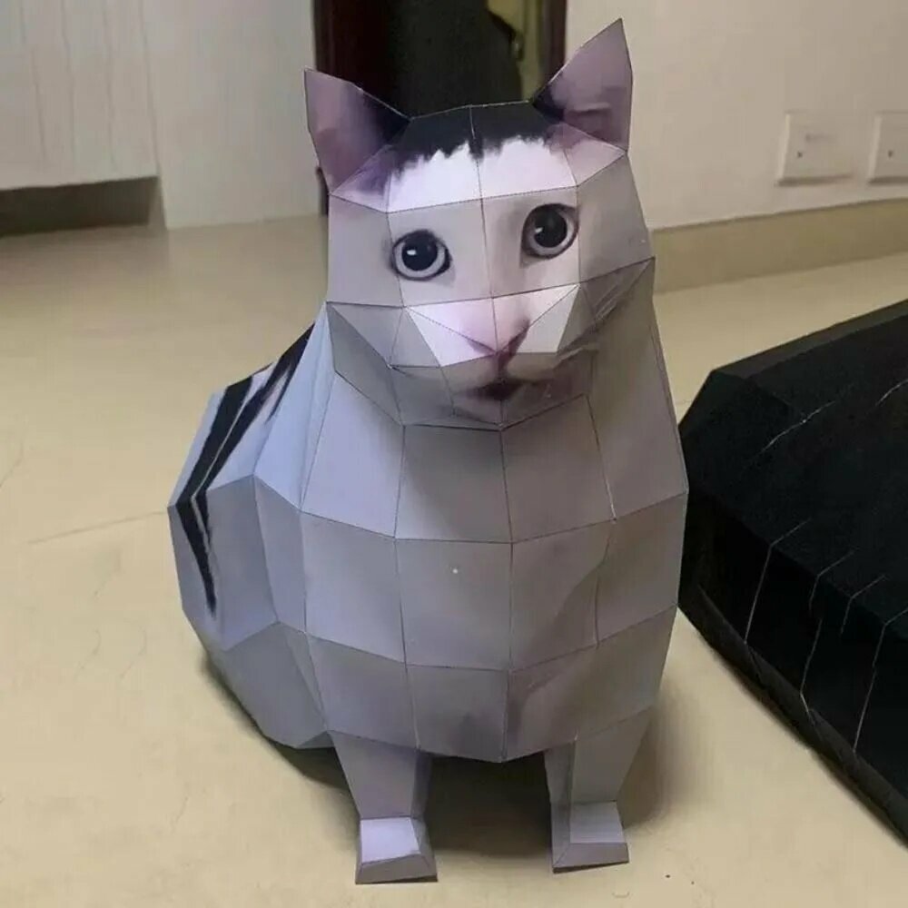 Стерео оригами котенка