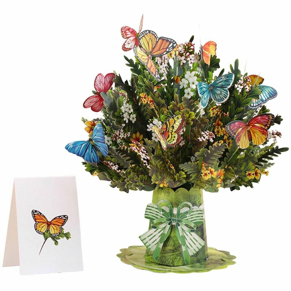 3D объемная открытка ручная резная с букетом для Дня матери и учителя