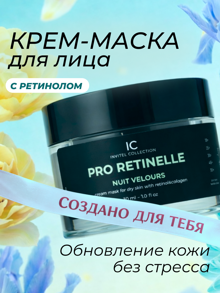 Крем-маска для лица с ретинолом и коллагеном, ночная маска от морщин, увлажняющая, антивозрастная, 30 мл