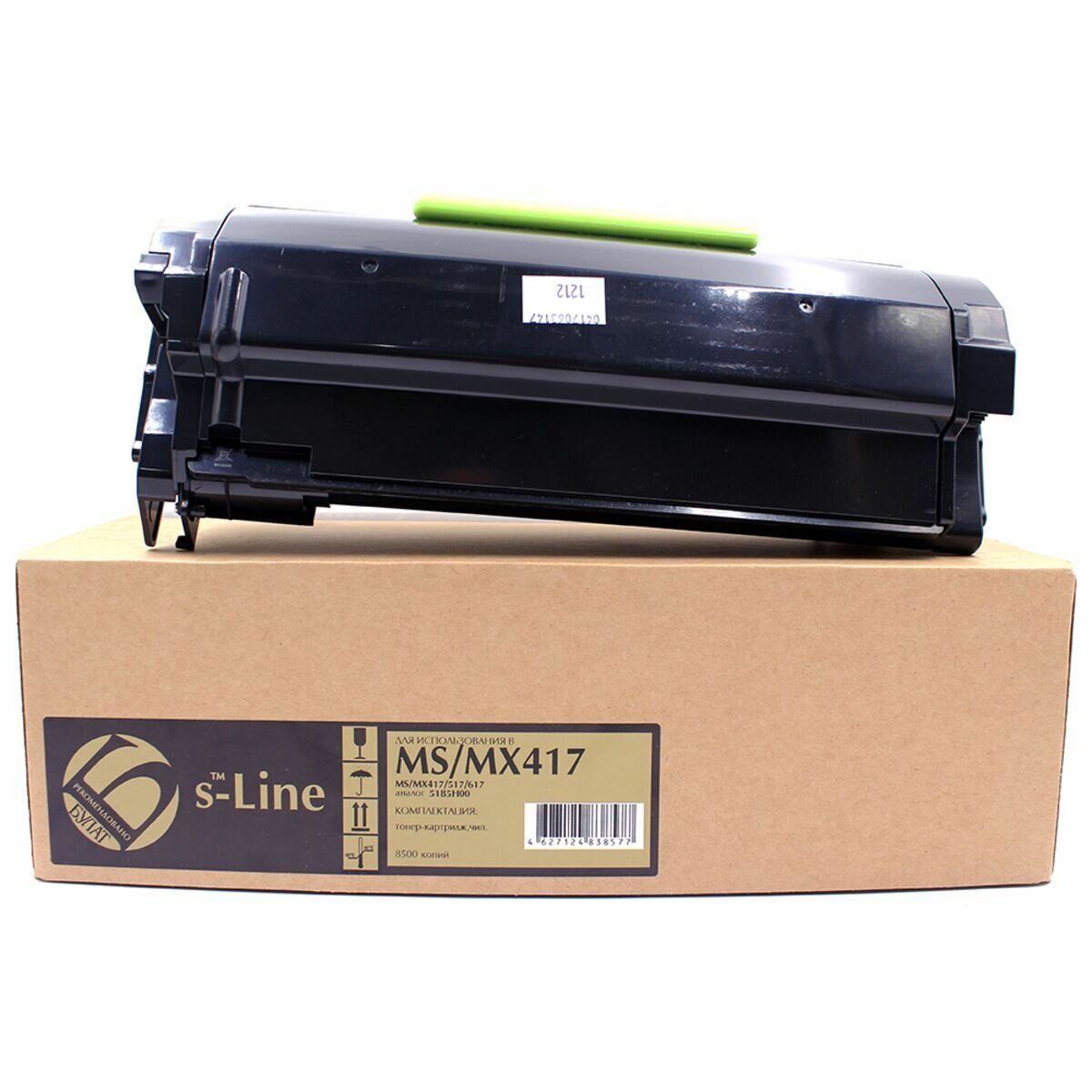 Тонер-картридж булат s-Line 51B5H00, 515H для Lexmark MS417, MX417 (Чёрный, 8500 стр.)