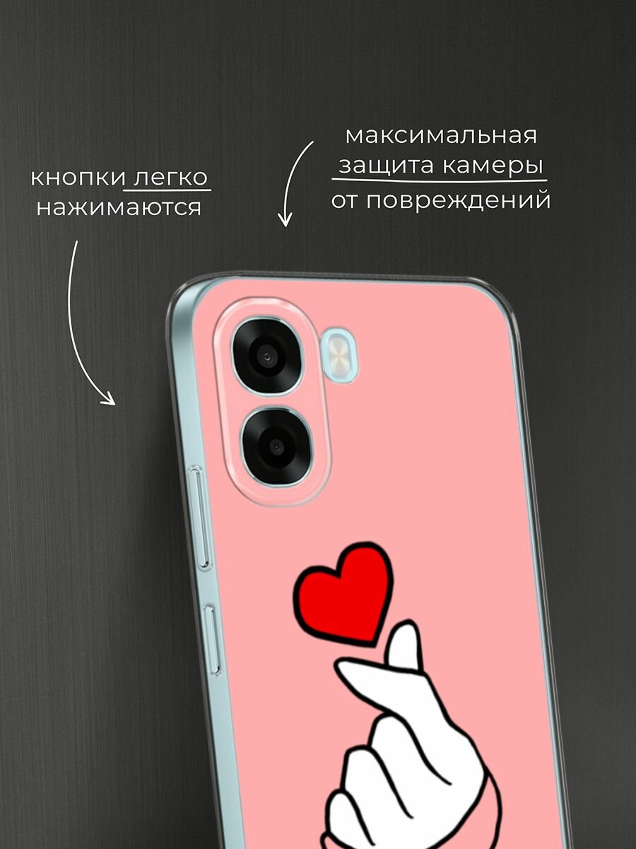 Силиконовый чехол на Oppo A6x / Оппо A6x с принтом Милое сердечко — фото 1