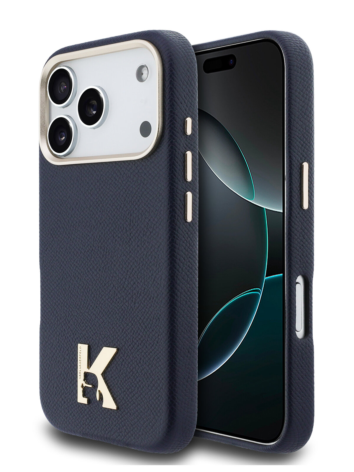 Чехол Karl Lagerfeld на iPhone 17 Pro Max, с магнитами MagSafe, из экокожи PU leather, синий