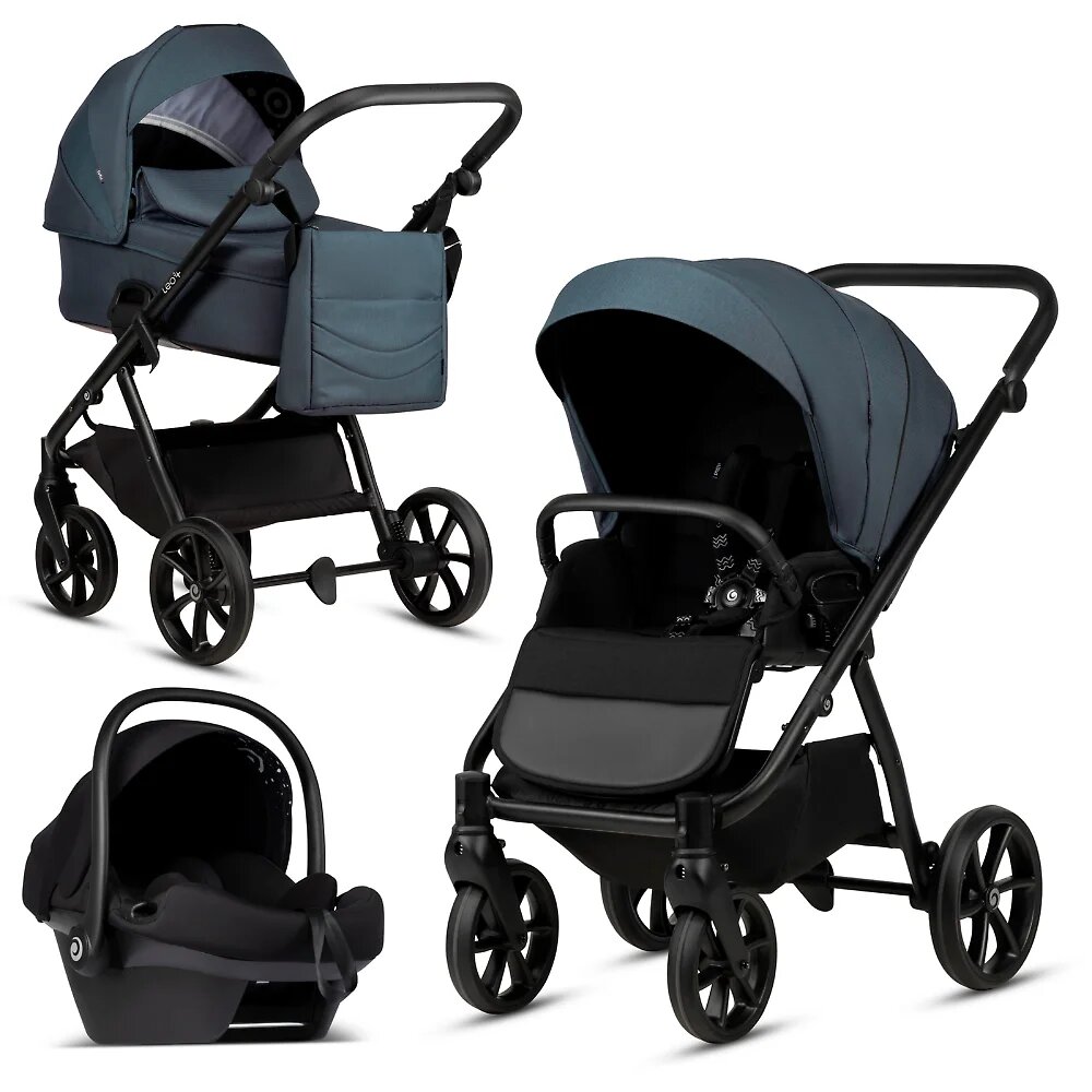 Детская коляска 3в1 Tutis Leo 3+, цвет India Ink (Тёмно-синий)