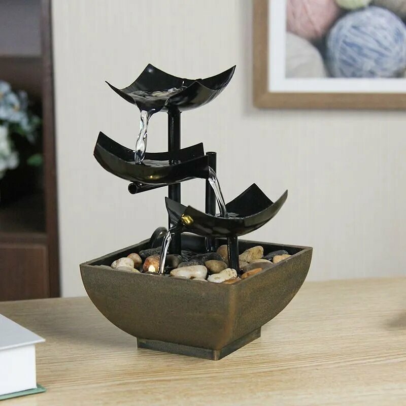 Мини фонтан настольный "Листья" декоративный комнатный , интерьерный от сети