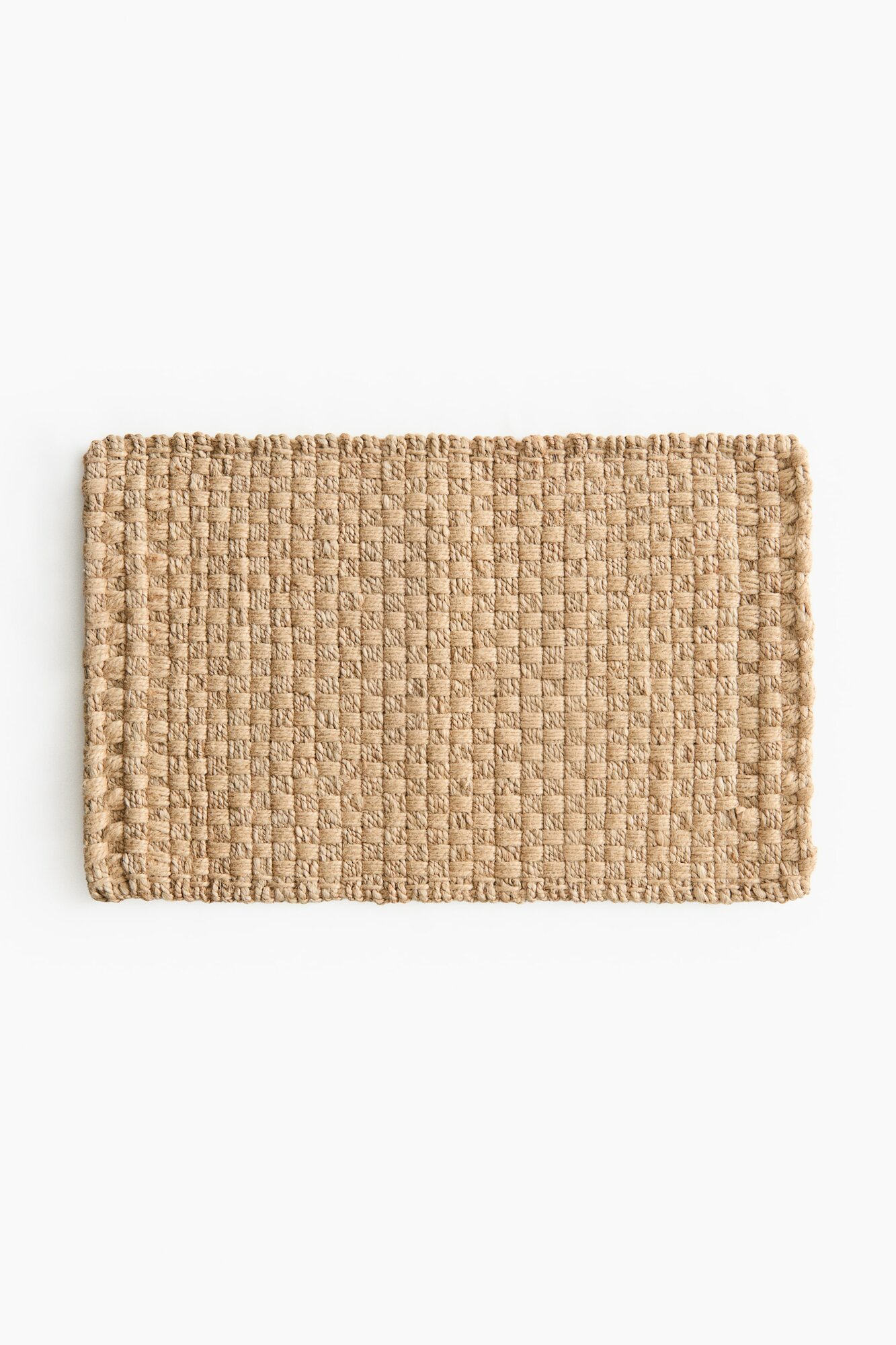 Коврик H&M, джутовый, прямоугольный, противоскользящий, бежевый, 50 см x 80 см