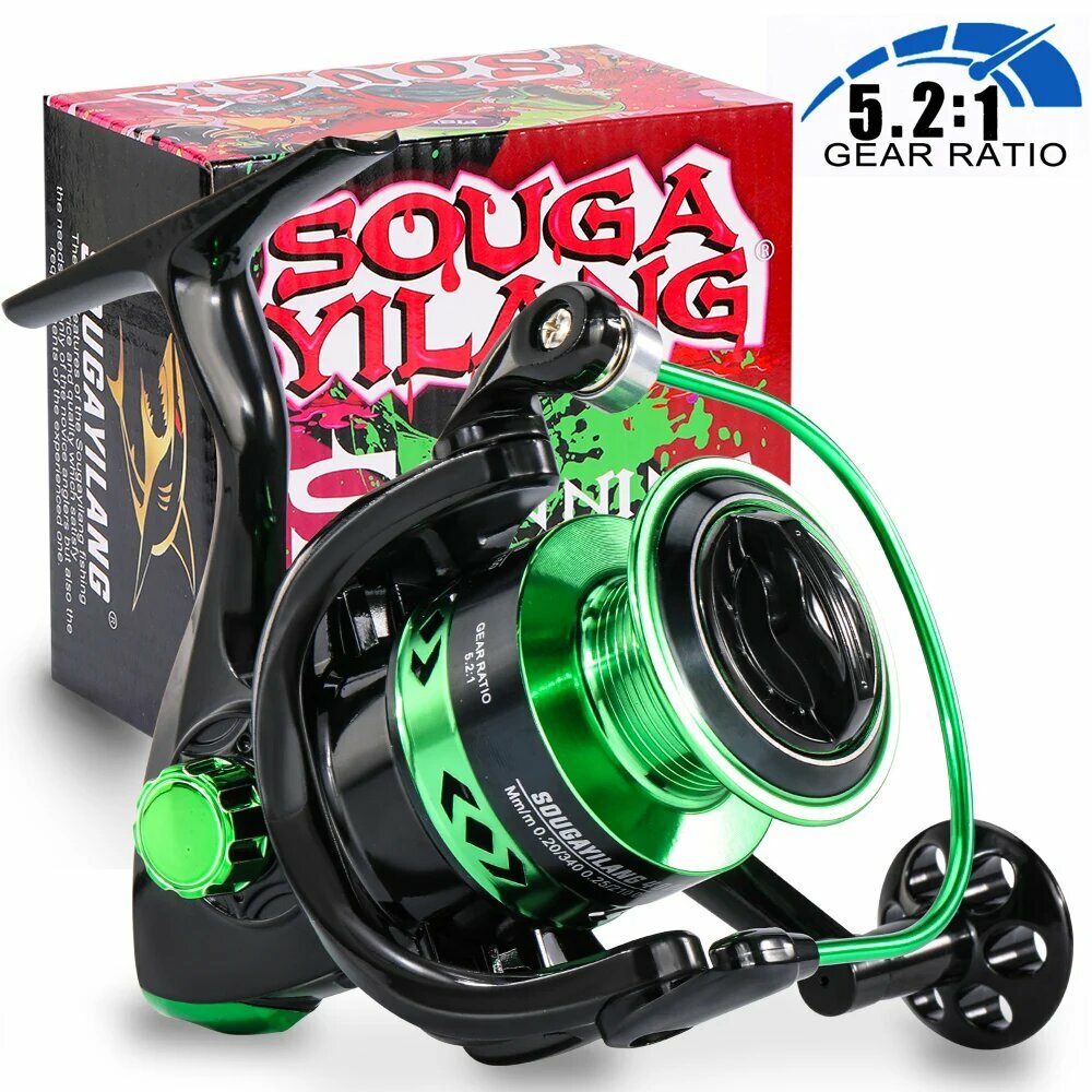 Спиннинговая катушка Sougayilang 1000 Green 5.2:1