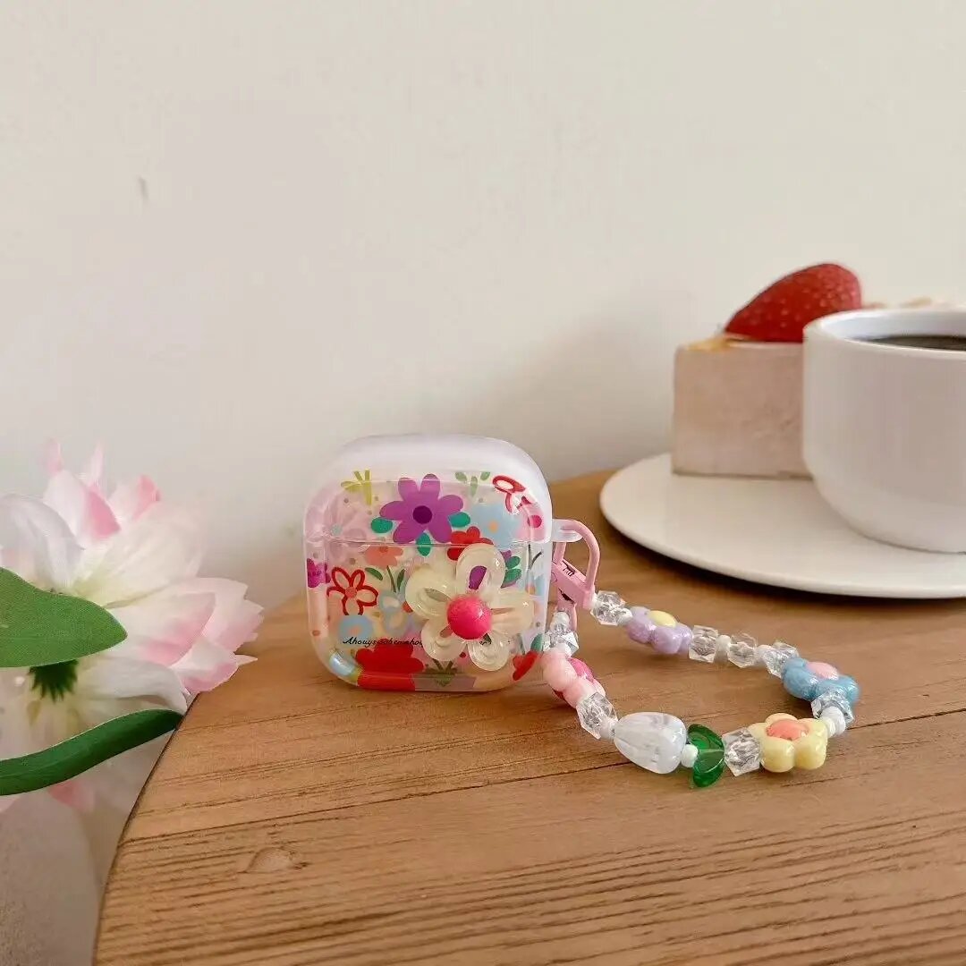 Для Huawei Freebuds SE2 SE3 Freebuds Pro4 pro3 pro2 Pro 5i 6i 4i 3i 4e 4 5 6 FreeClip Чехол для наушников Мягкий защитный чехол с цветком