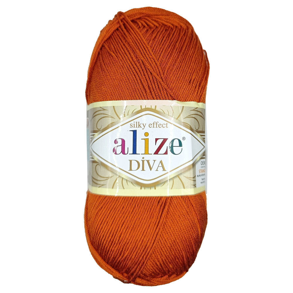 Пряжа для вязания Alize Diva 36 терракот 100 гр/350 м 100% микрофибра