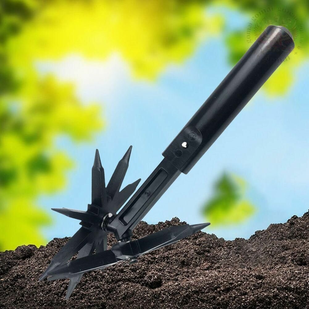 2-в-1 садовый вращающийся культиватор, скарификатор почвы, инструмент для ослабления газона, вращающийся триллер