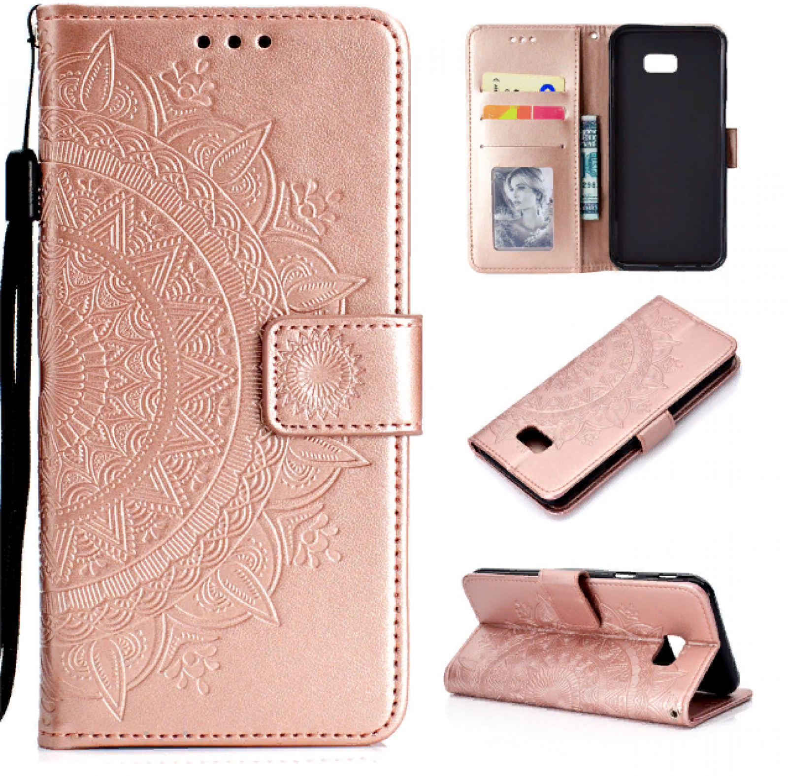 Чехол-книжка MyPads для Samsung Galaxy J3 (2018) SM-J337 розовый с узорами женский