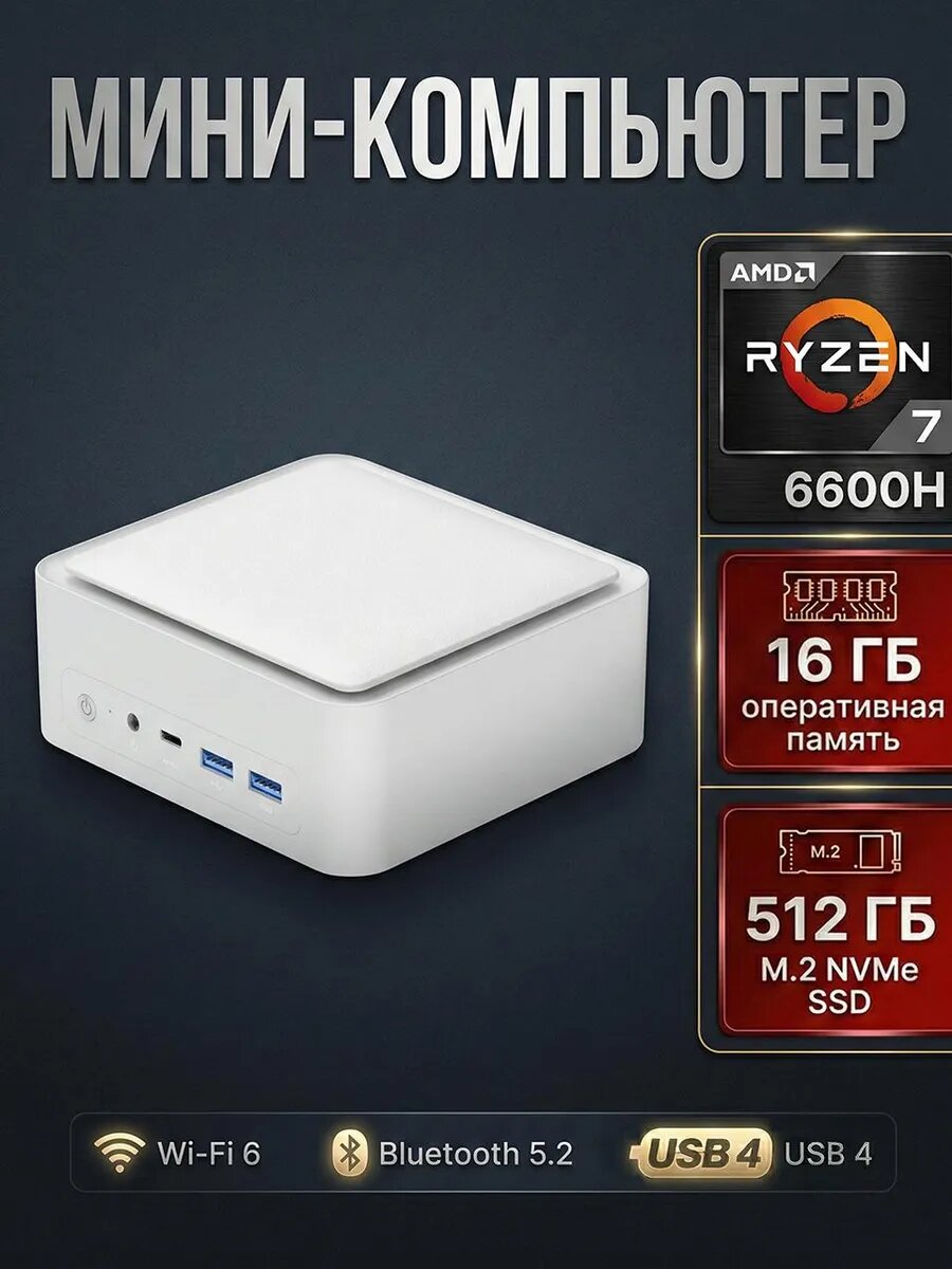 Мини-ПК SZBOX Ryzen 5 6600H 16\512 ГБ