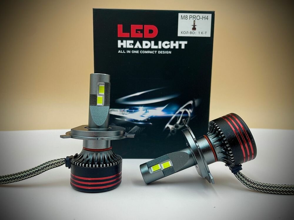 Светодиодные лампы M8 H4 Head Light 80W c обманкой 12V-24V LED 12 чипов автомобильные LED лампочки