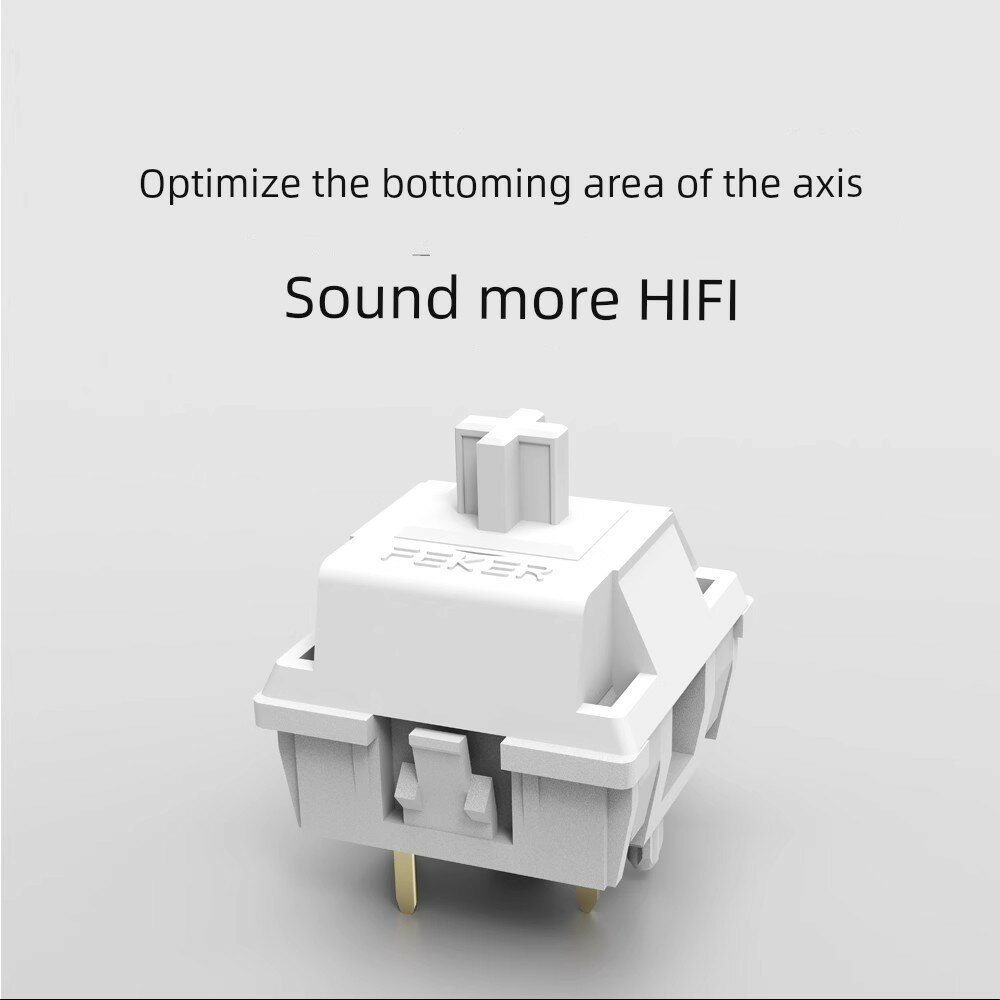 FEKER Marble V3 Линейные переключатели HMX Stone Sound 5-ножные для механической клавиатуры, 110 шт в банке