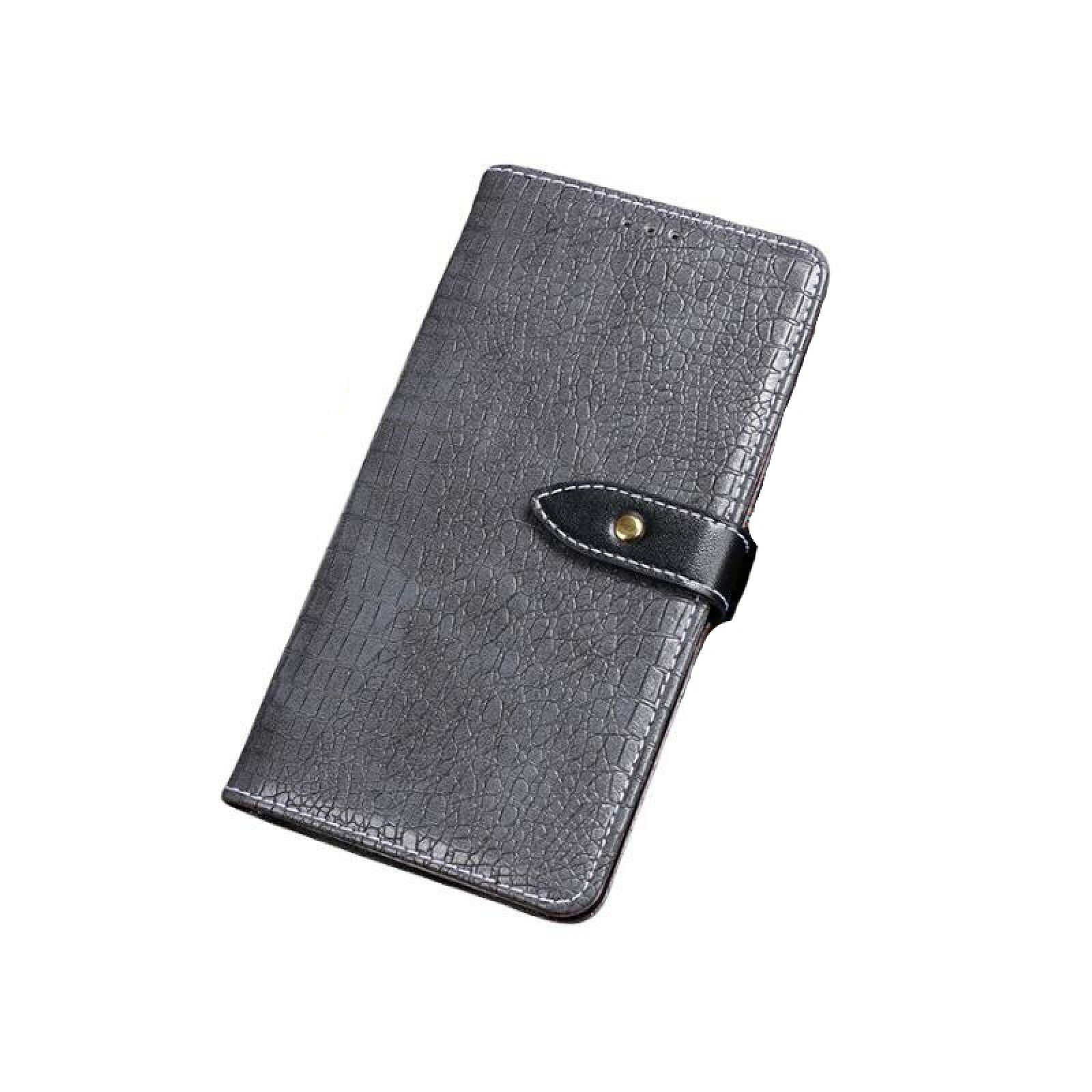 Чехол-книжка MyPads для Realme 8 4G и Realme 8 Pro с фактурой кожи крокодила и застежкой, серый