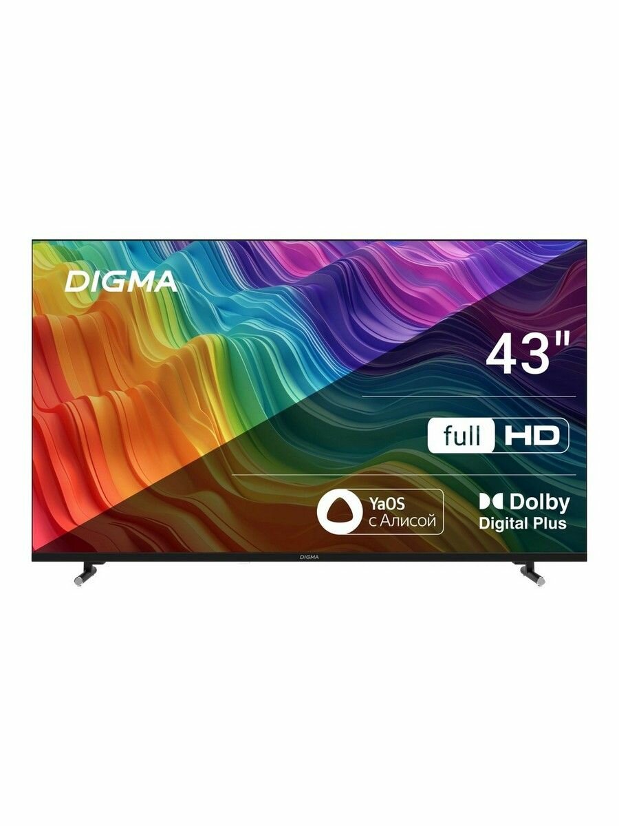 Телевизор Digma DM-LED43SBB33, 43", Full HD, Smart TV, черный