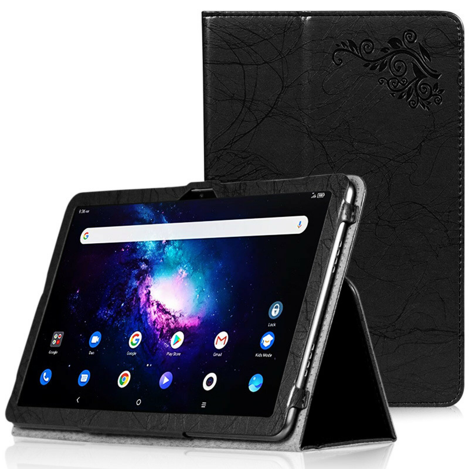 Чехол бизнес класса MyPads Prestige для Teclast T40 Pro из натуральной кожи с визитницей и держателем для руки