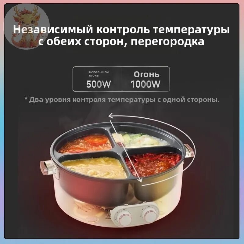 Универсальная мультиварка для приготовления нескольких блюд 6 л 2000 Вт с антипригарным покрытием — фото 1