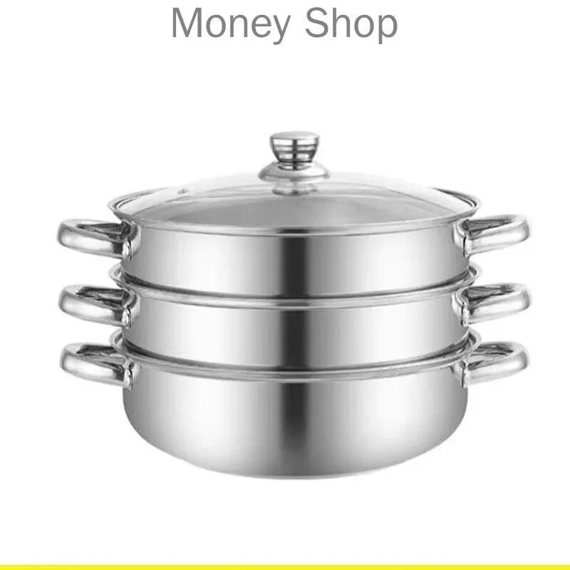 Мантоварка нержавеющая сталь 3 яруса для газовых индукционных плит 28 см