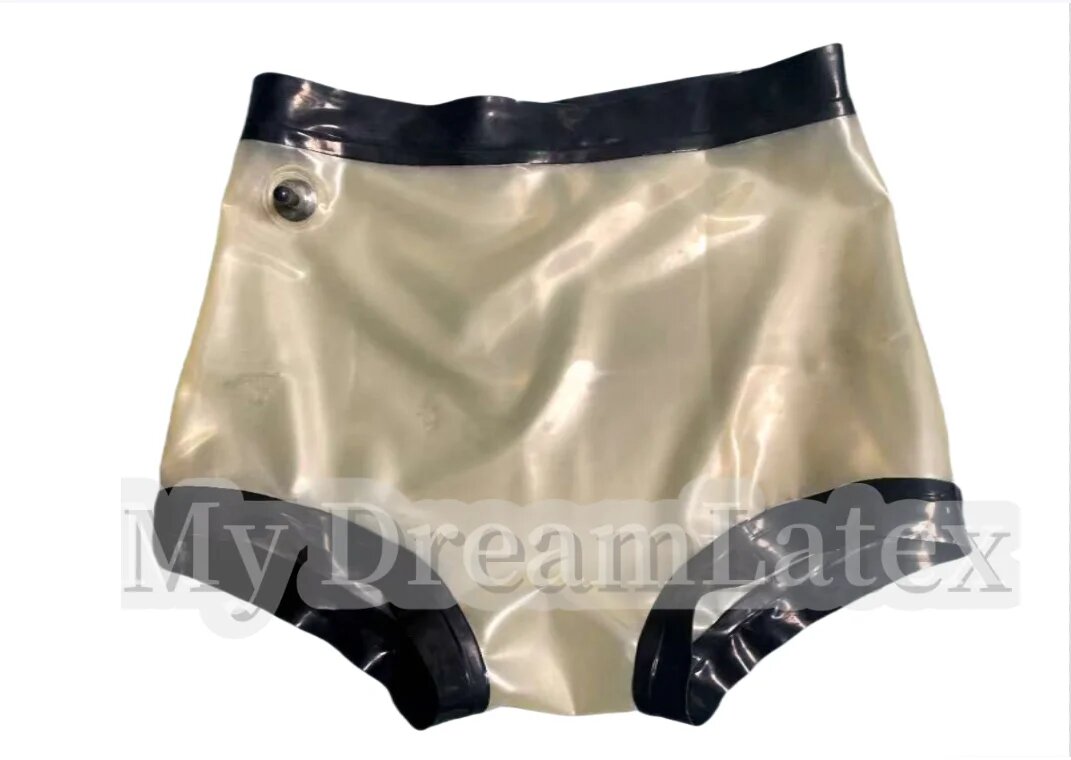 Оранжевые и черные надувные сексуальные латексные трусы, резиновые шорты со средней талией, чехлы на подгузники, трусы, нижнее белье, брюки на Хэллоуин