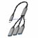 USB-C переходник 3 USB с плетеной серой оплеткой