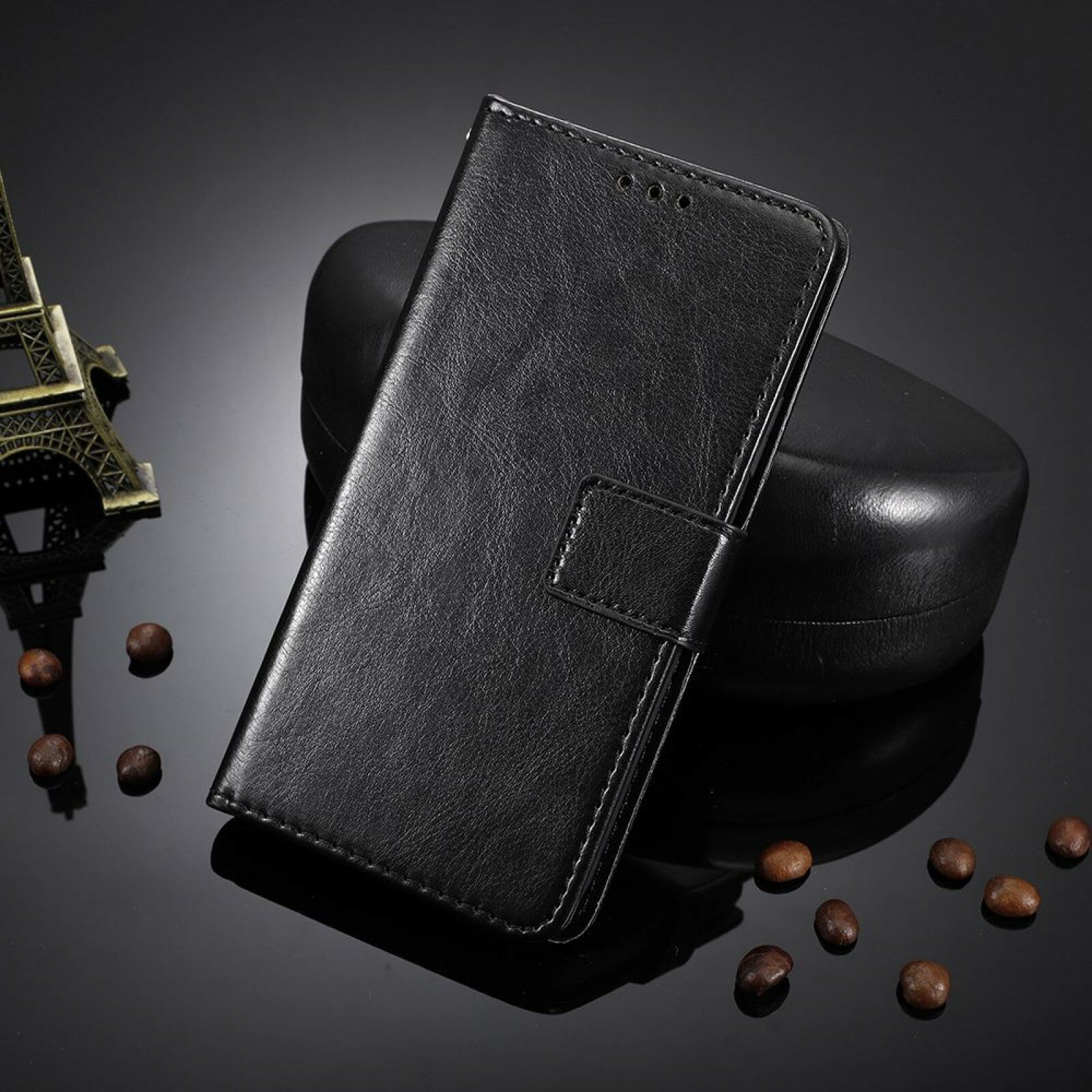 Кожаный чехол-книжка MyPads для Huawei Enjoy 60X и Nova Y91 с карманом для карт и магнитом
