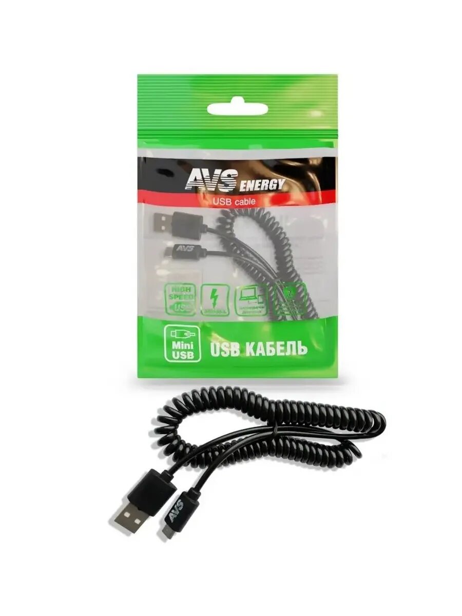 Витой мини USB кабель AVS 2м