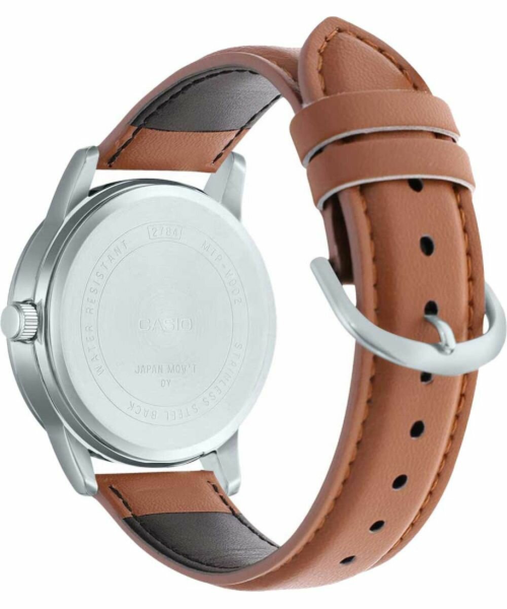 Наручные часы CASIO, синий, серебряный, коричневый — фото 1