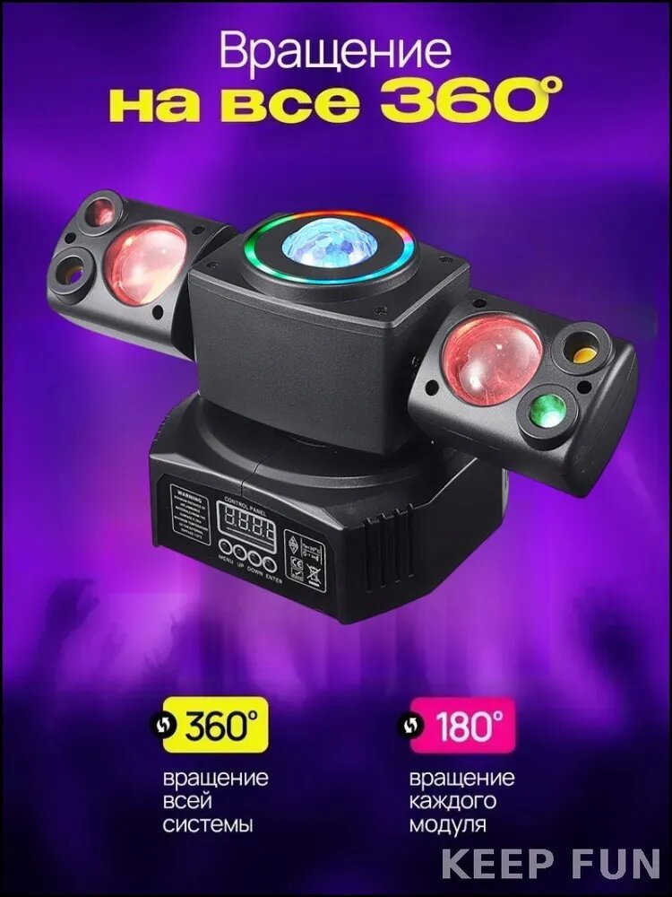 Вращающийся сценический светильник LED 36W для дискотек, баров, KTV, вращение 360 градусов