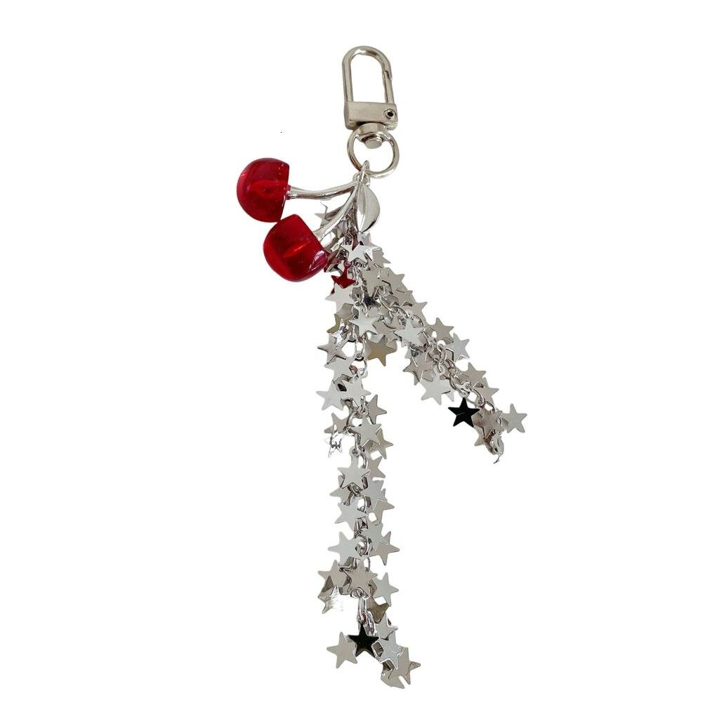 Брелок «Вишня» с звездочкой, красный