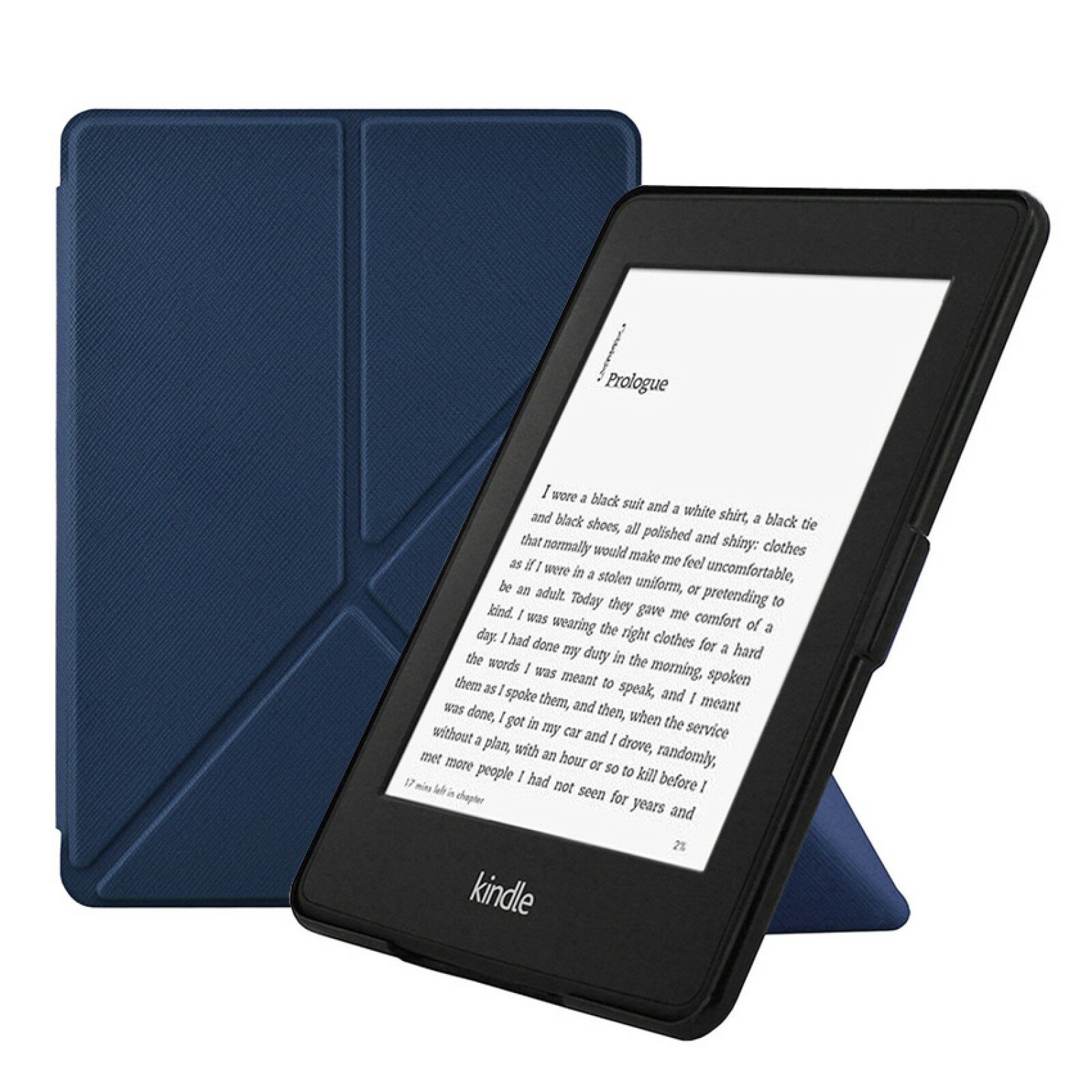 Чехол MyPads для Amazon Kindle Voyage с подставкой оригами, синий пластик