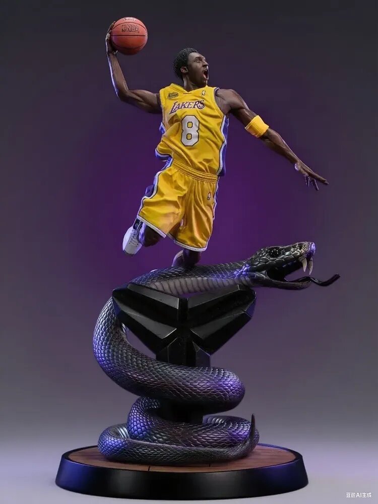 Фигурка Коби Брайант 40 CM , Kobe Bean Bryant Основа из черной мамбы , Трикотаж № 8