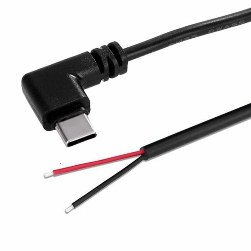 Кабель USB C 2-контактный провод под прямым углом 90 градусов, 25cm - локоть