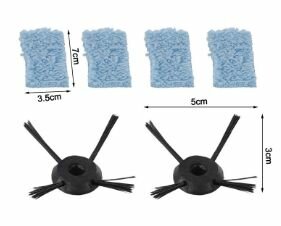 Робот-подметальщик умный бытовой перезаряжаемый всасывающий пылесос для подметания и мытья полов 2 боковые щетки + 4 тряпки