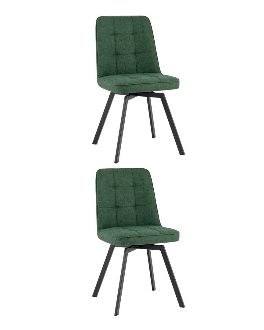 Stool Group Комплект из двух стульев Boun вращающийся мягкий зеленый обивка рогожка, 85,5*46*56 см, арт. УТ000040605