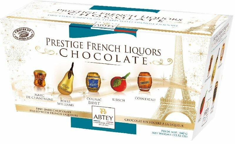 Конфеты ABTEY PRESTIGE FRENCH LIQUORS Ассорти с ликерной начинкой /картон/ 440г