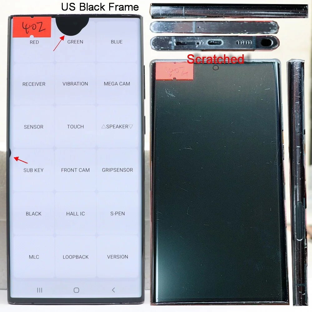 6,8-дюймовый AMOLED ЖК-дисплей для Samsung Galaxy S22 Ultra LCD S908 S908B S908U AMOLED-дисплей с цифровым преобразователем сенсорного экрана и заменой рамки