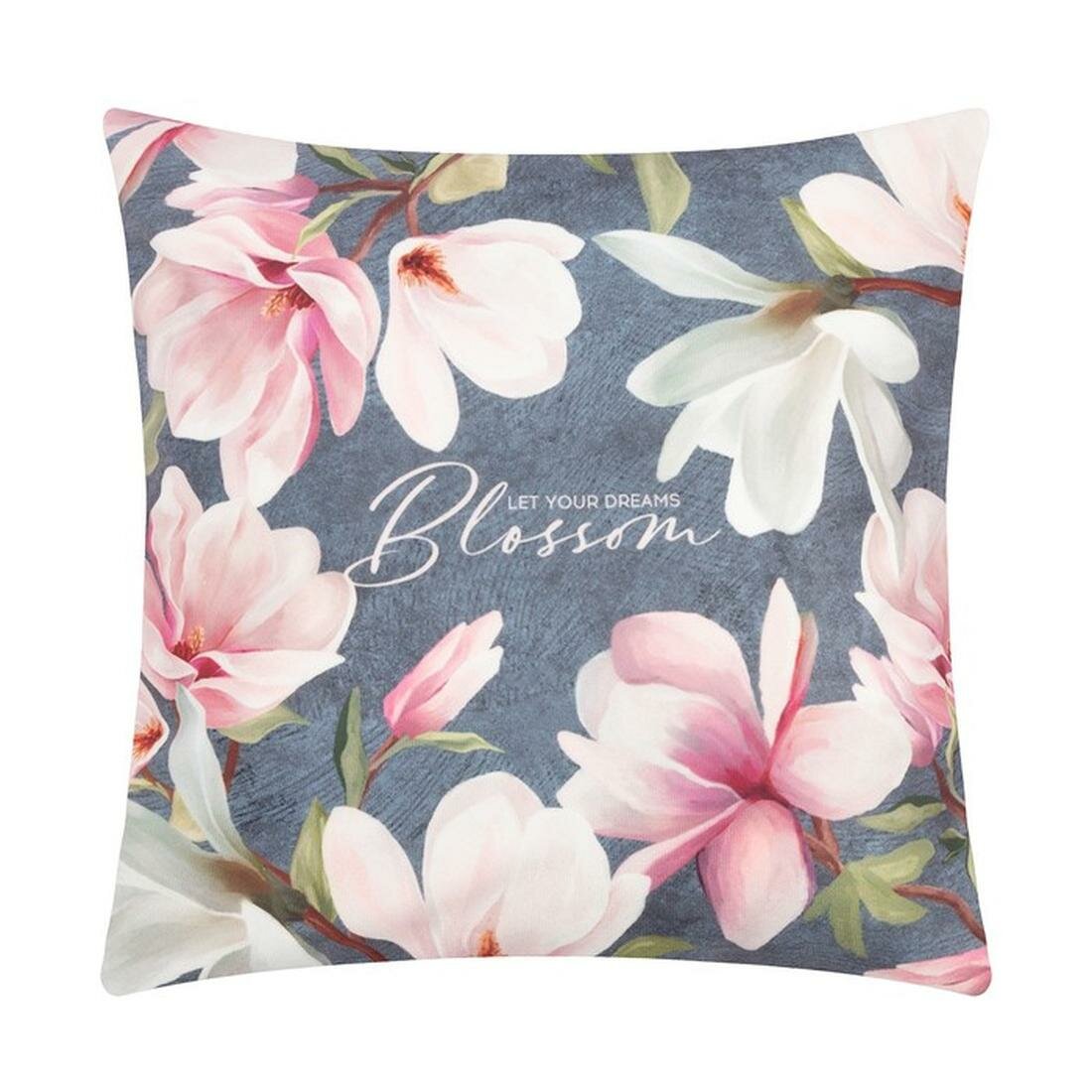 Наволочка декоративная "Этель" "Магнолия" 40х40 см, велюр, 100% п/э