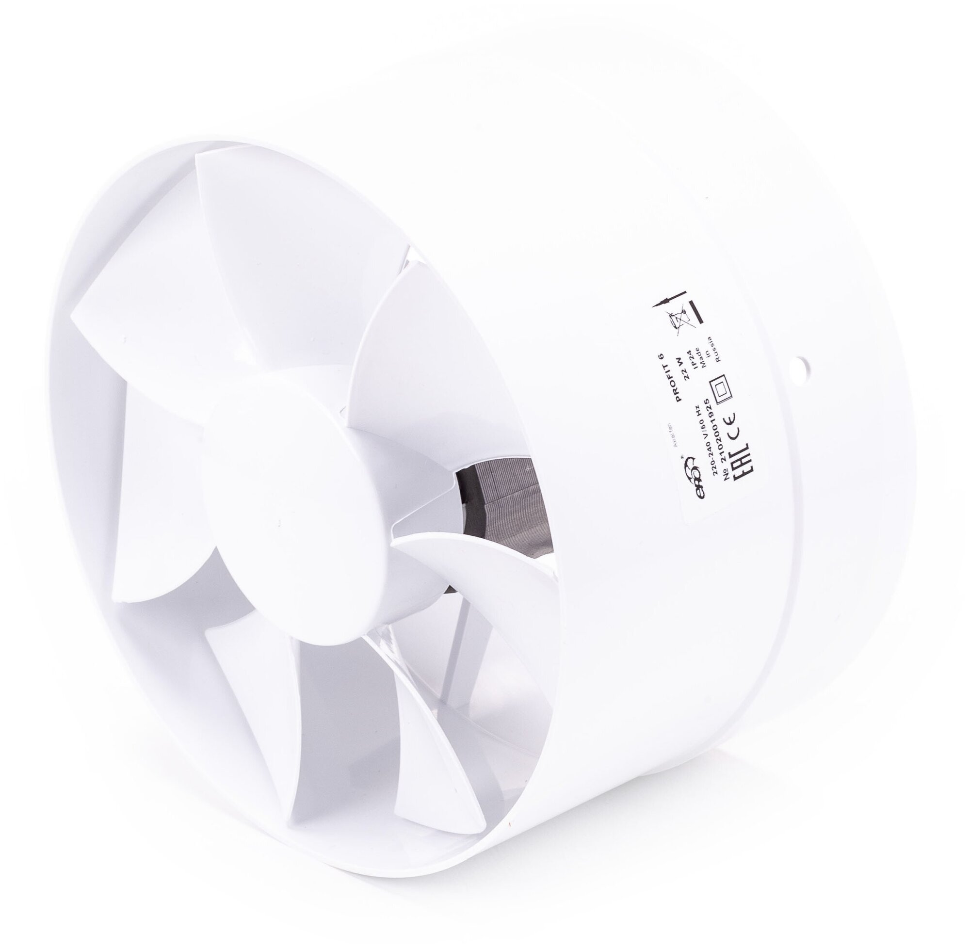 Вентилятор канальный ERA PROFIT 6 ABS-пластик белый 22Вт d160мм