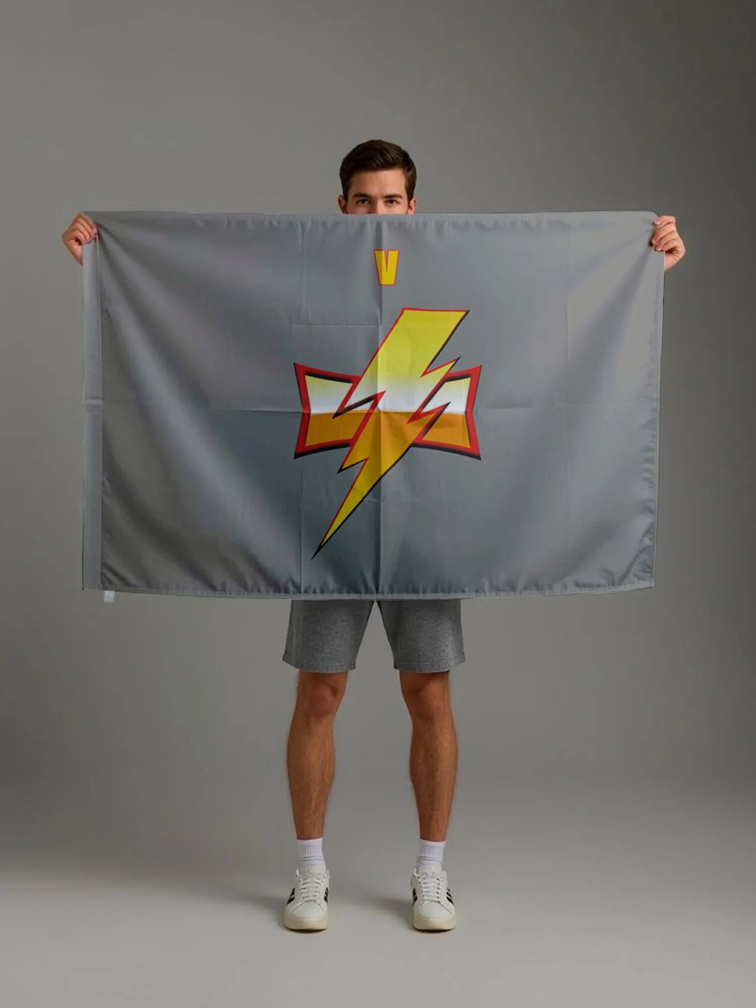 Флаг легиона Белые шрамы Космодесант Астартес Warhammer 40000, 90х135 см, на сетке для улицы, для флагштока