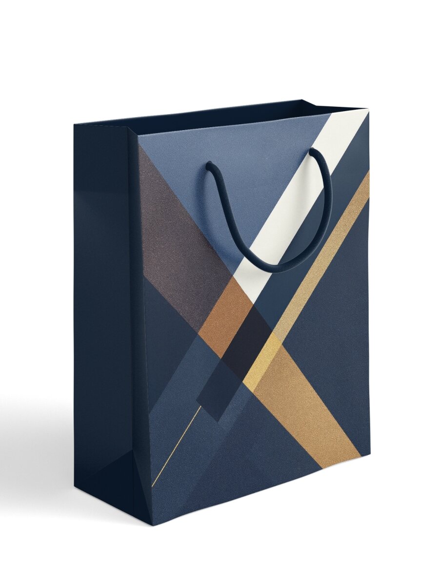 Подарочные пакеты MILAND "Стильная геометрия" ППК-4007, 12шт, бумага