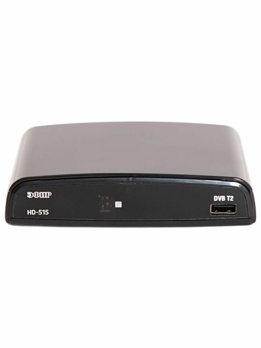 DVB-T2 ресивер Сигнал Эфир HD-515, пульт, пластик, чёрный матовый