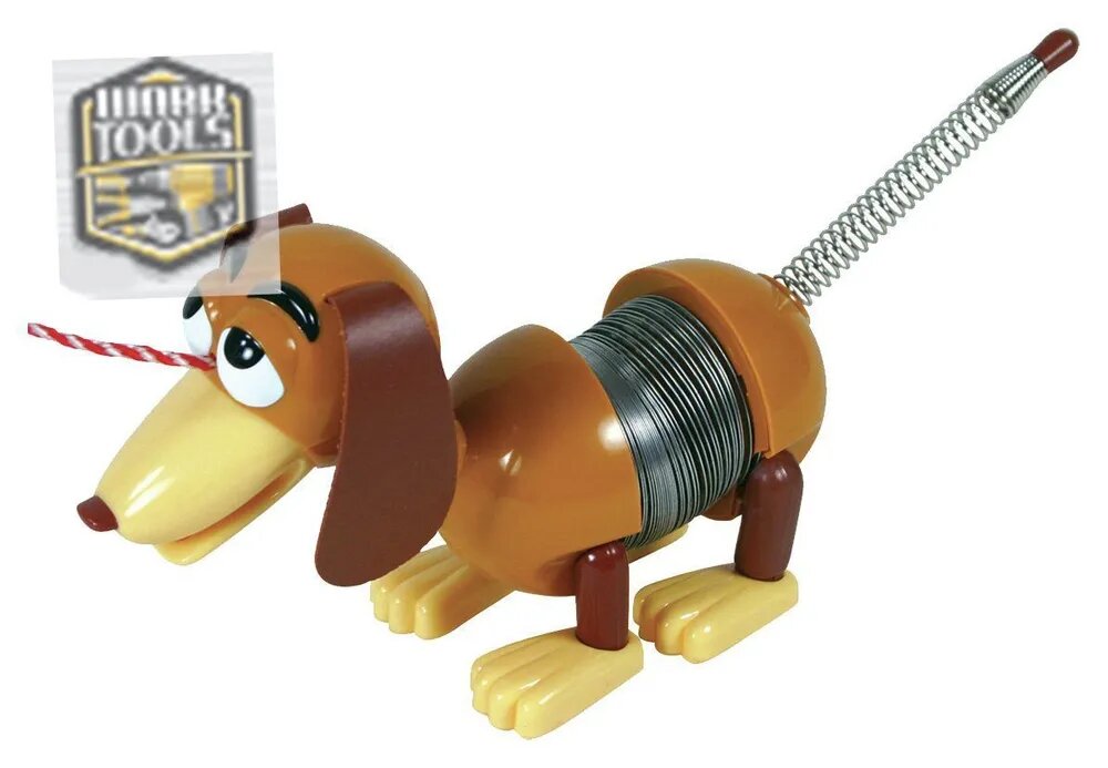 Фигурка Slinky Dog Junior Pull Toy из мультфильма История игрушек, резиновая тянущаяся игрушка для мальчиков, коричневая, 1 шт. — фото 1