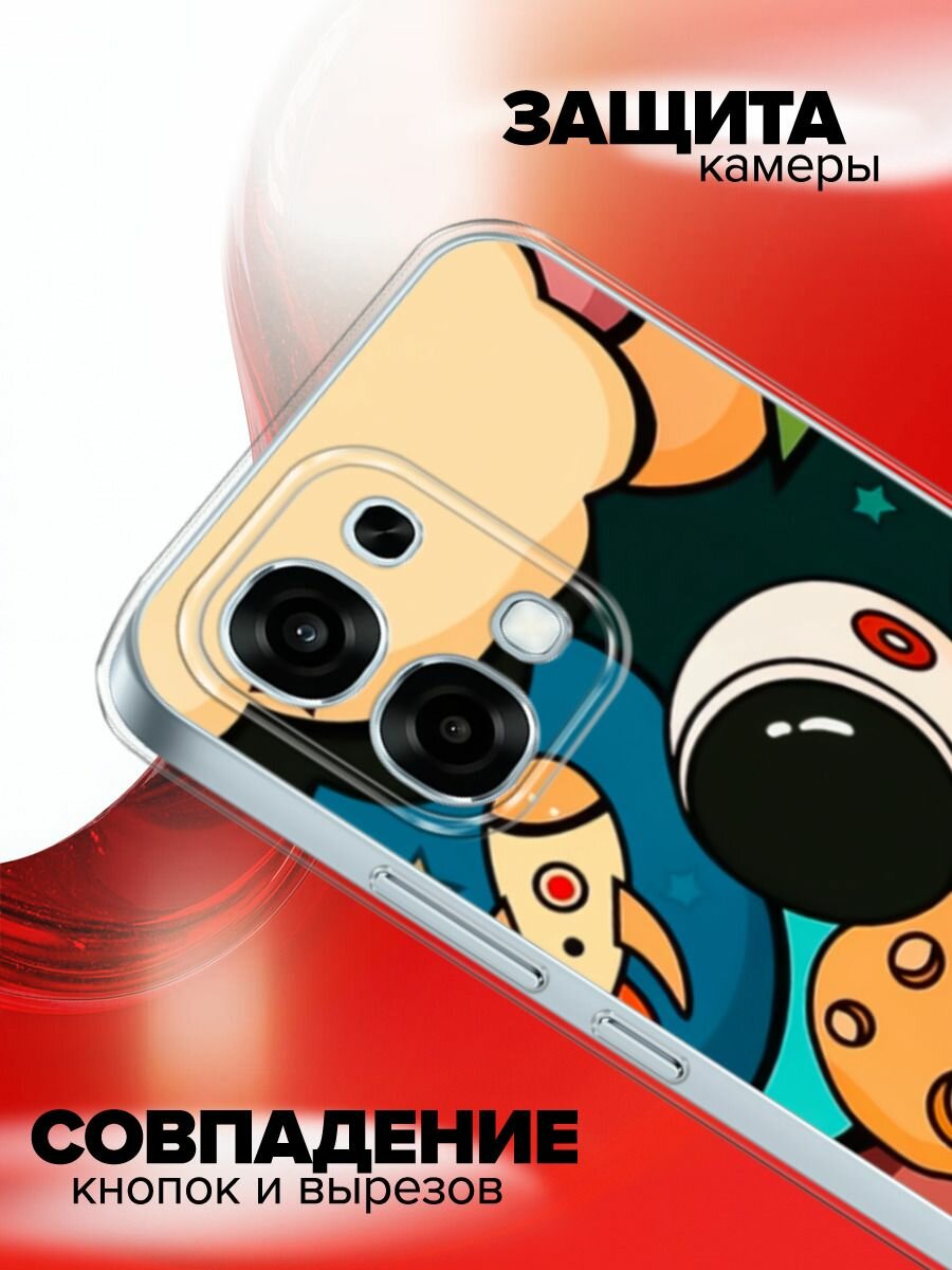 Силиконовый чехол на Oppo A6 Pro / Оппо A6 Про с принтом космонавт — фото 1