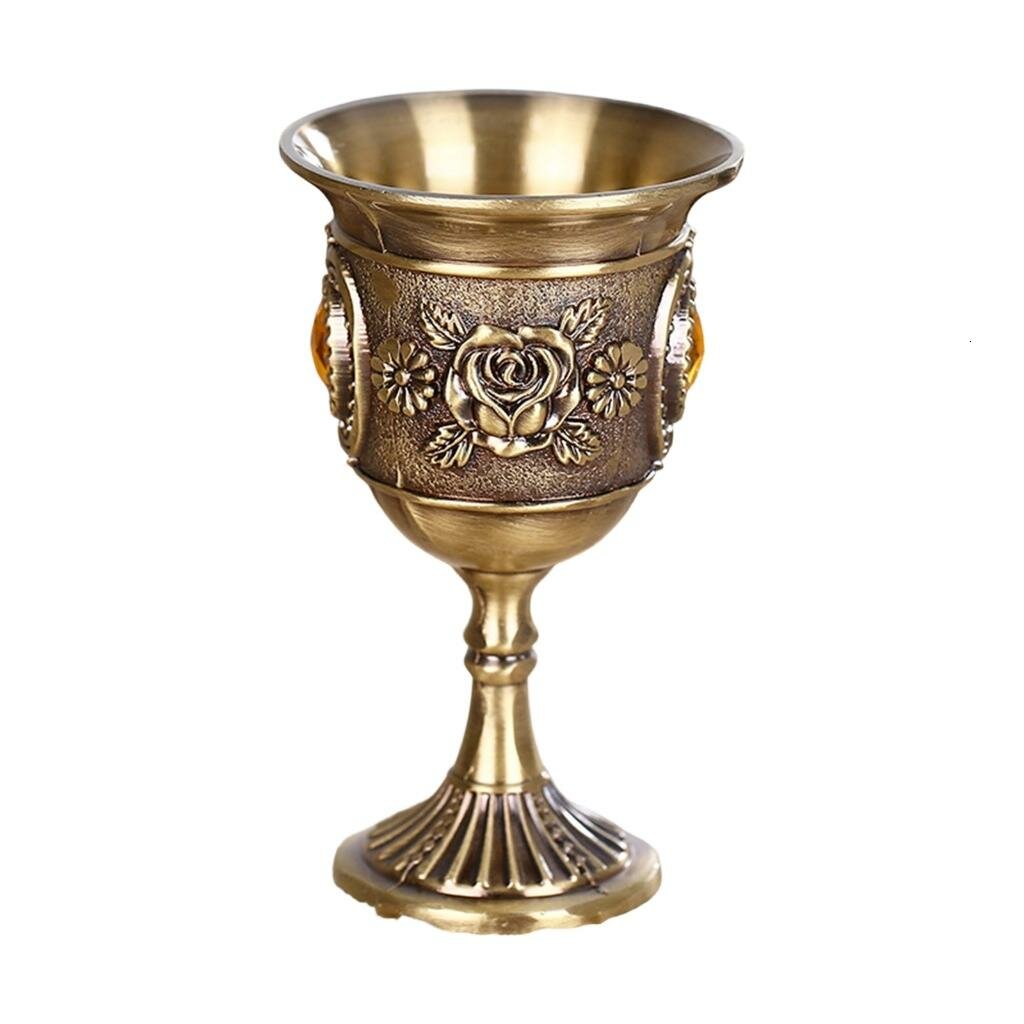 Ретро-бокал из сплава, Бронзовый цветок - 1