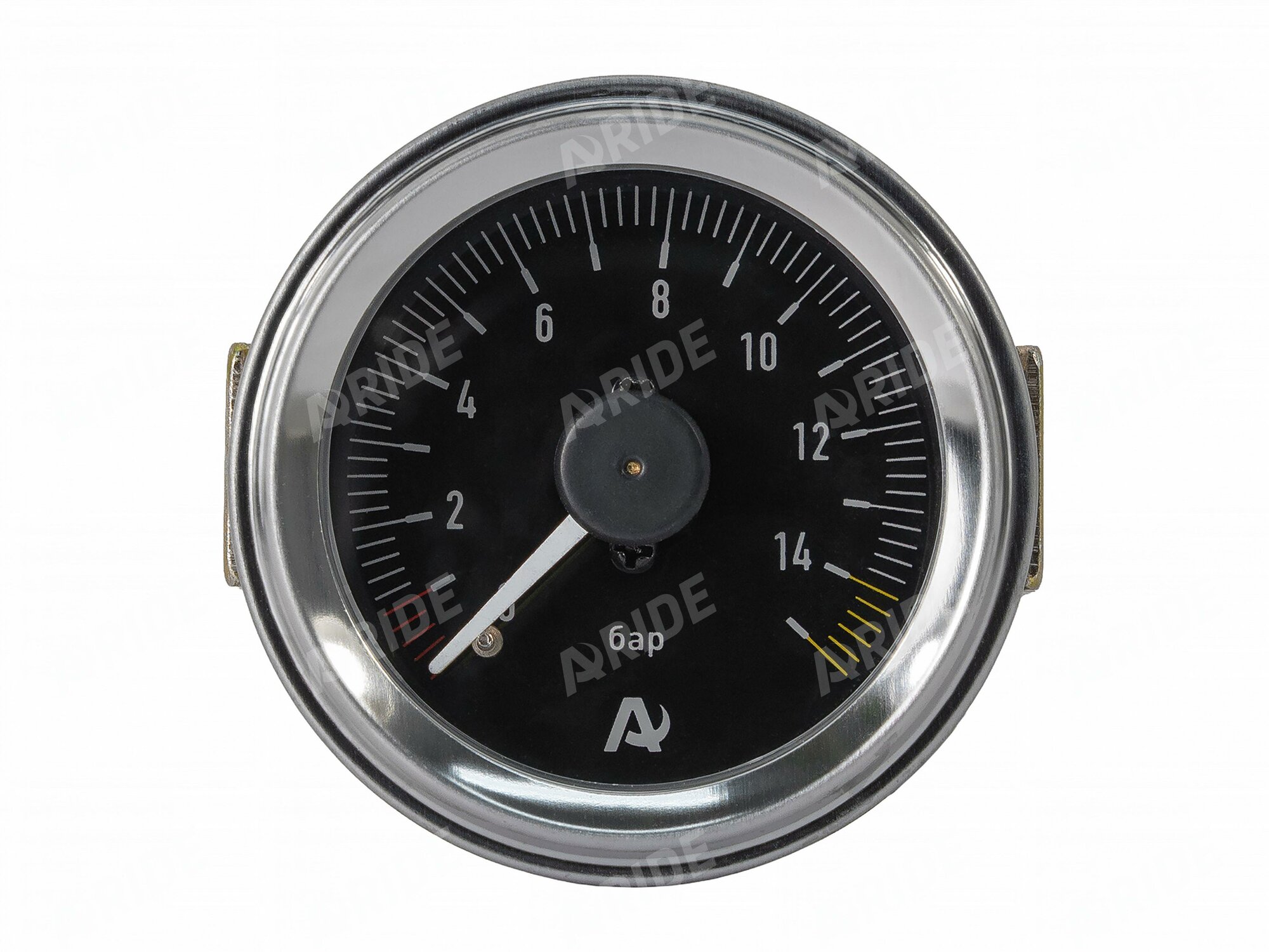 Манометр ARIDE 53 мм, 2х15 бар (220 PSI), 2", черный, Арайд, М 53 2 15